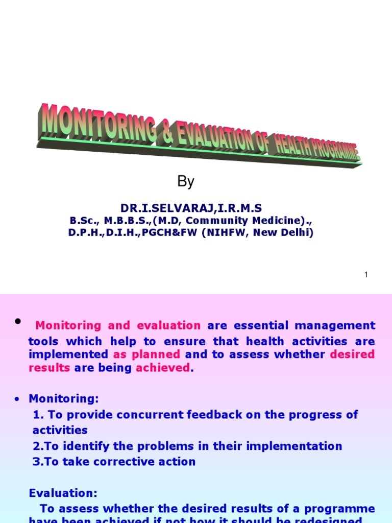 Presentation Monitoring and Evaluation of Health Programs | PDF ...