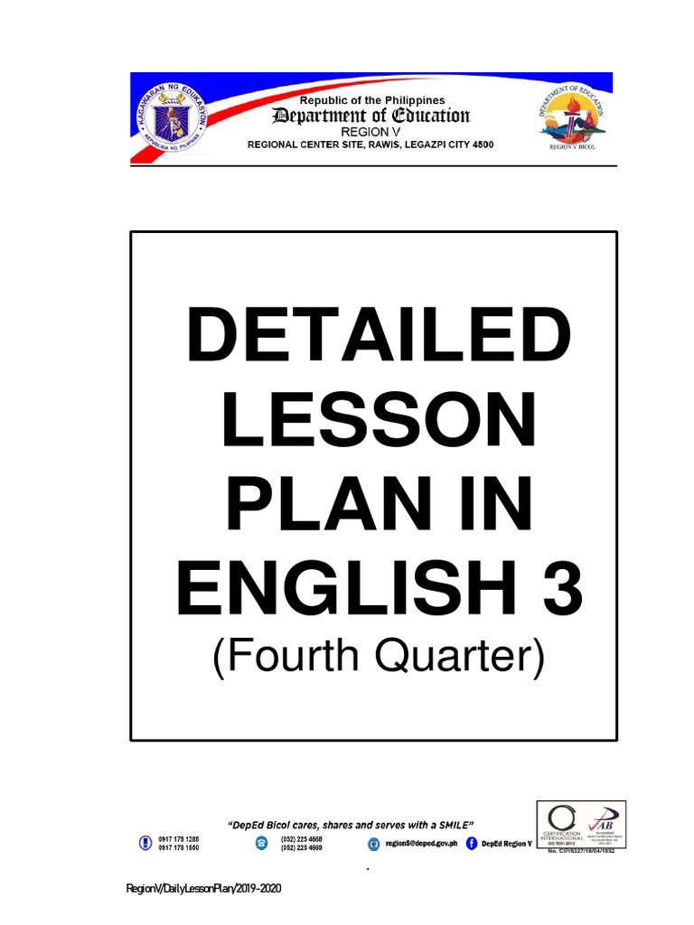 Grade 3-4th Quarter DLP in English | PDF | Learning | Teachers