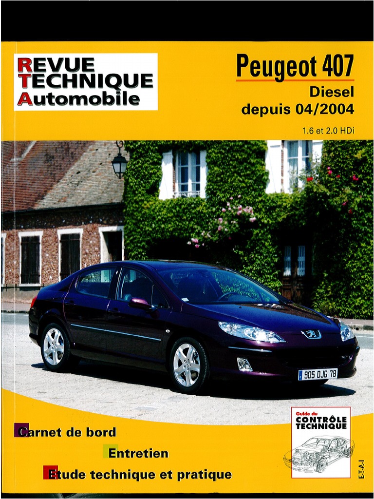 Revue Technique Automobile PEUGEOT 407 Diesel Moteurs | PDF