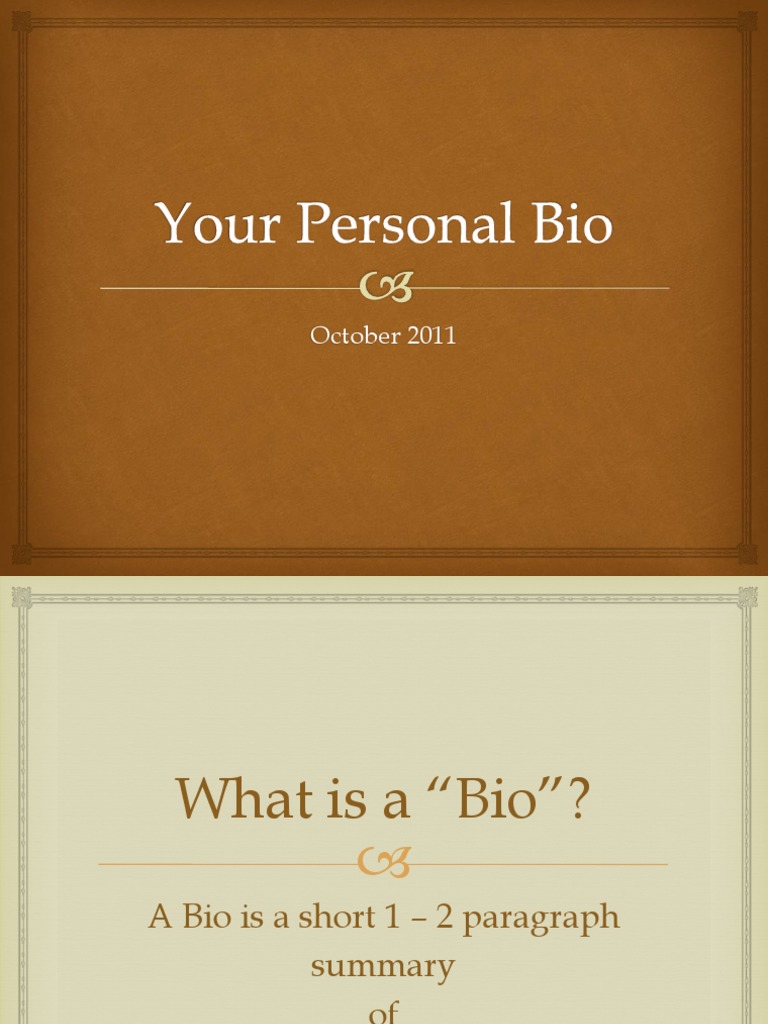 Guide to Writing Your Personal Bio | PDF | Cognitive Science | Behavior ...