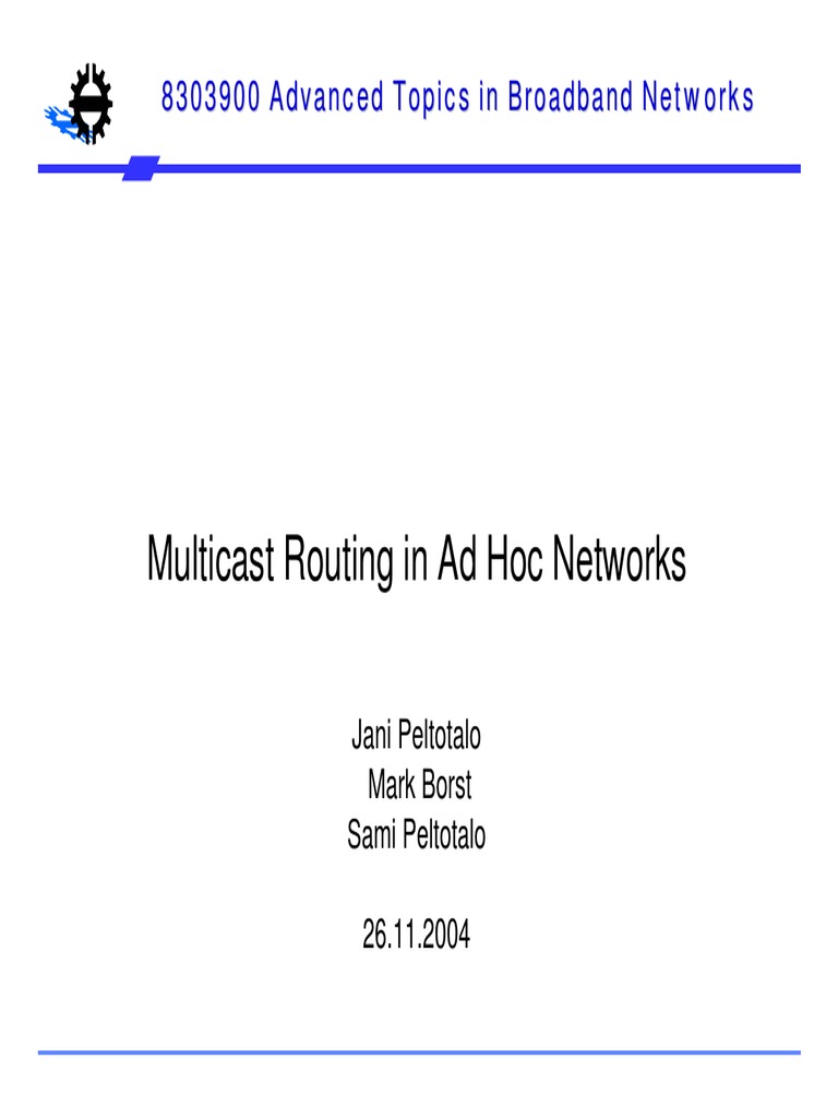 Multicast Routing in Ad-Hoc Networks | PDF | Wireless Ad Hoc Network | Multicast