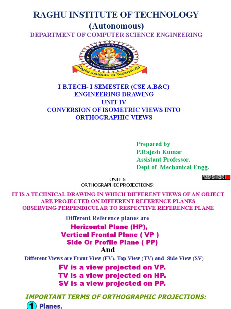 Unit-5 (Iso To Ortho) | PDF | Technical Drawing | Illustration