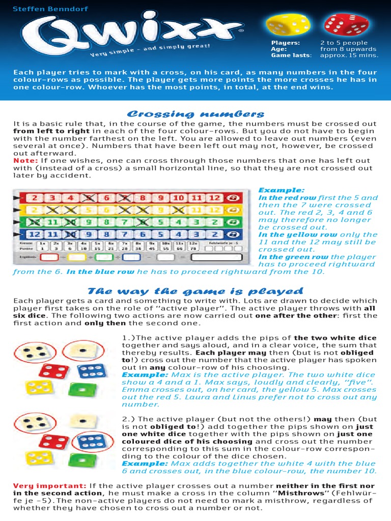 Qwixx Classic English | PDF | Dice | Gaming