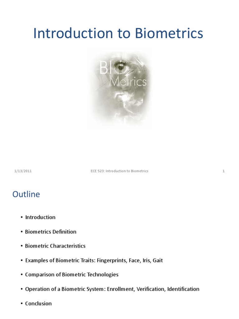 Introduction To Biometrics | PDF | Biometrics | Fingerprint