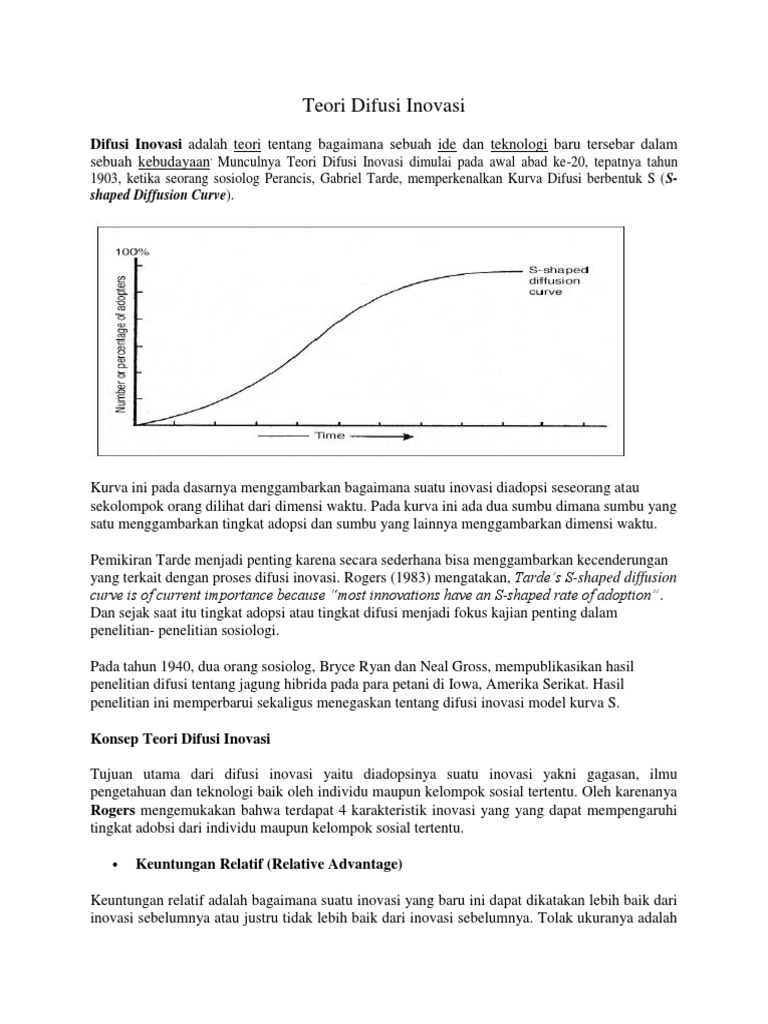 Teori Difusi Inovasi | PDF
