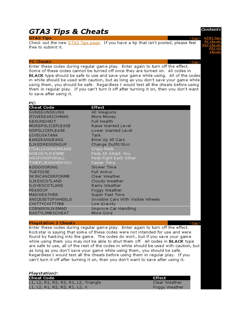 GTA3 Tips | PDF | Ballistics | Military Technology