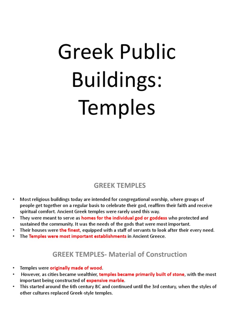 Greek Public Buildings - Temples PDF | Download Free PDF | Column ...