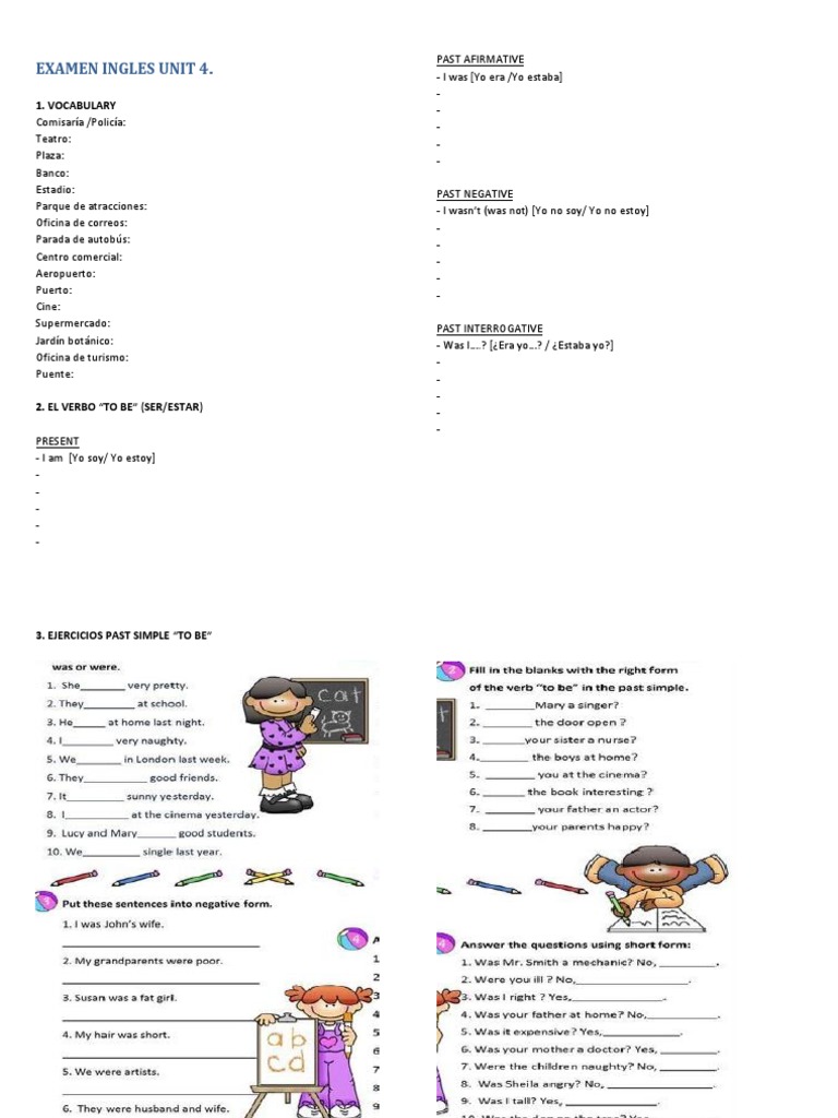 Examen Ingles Unit 4 | PDF