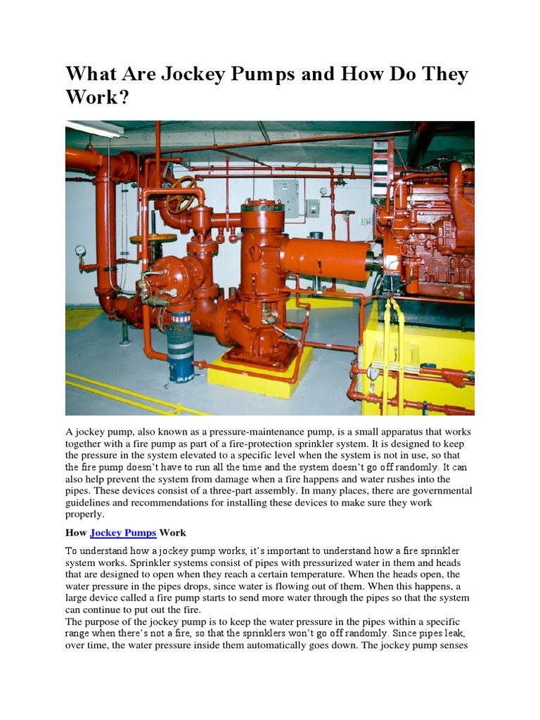 What Are Jockey Pumps and How Do They Work | PDF