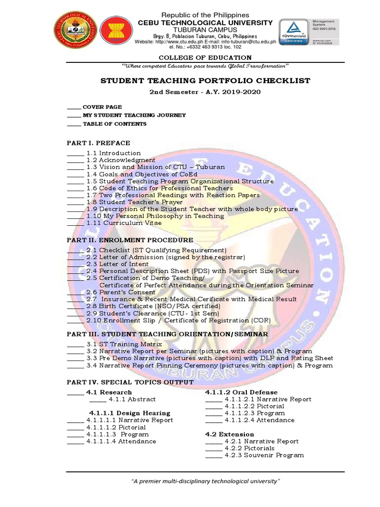 Student Teaching Portfolio Guide | PDF | Lesson Plan | Teaching