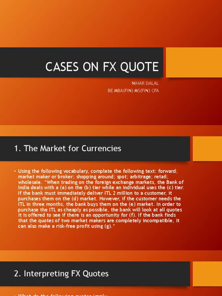 FX QUOTE Numericals | PDF | Business | Finance & Money Management