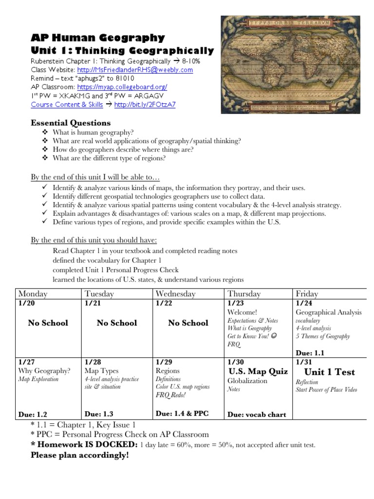 Aphug Unit 1 Syllabus sp20 | PDF | Geography | Geographic Information ...