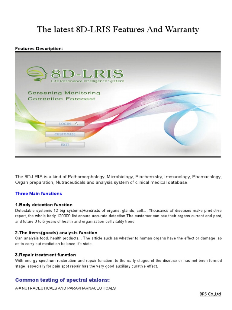 2019 8D-LRIS Features With CHAKRAS | PDF | Infection | Allergy