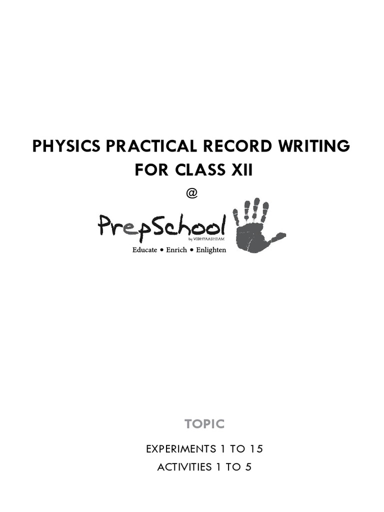 Physics Record Writing Class XII PDF | PDF | Volt | Electric Current