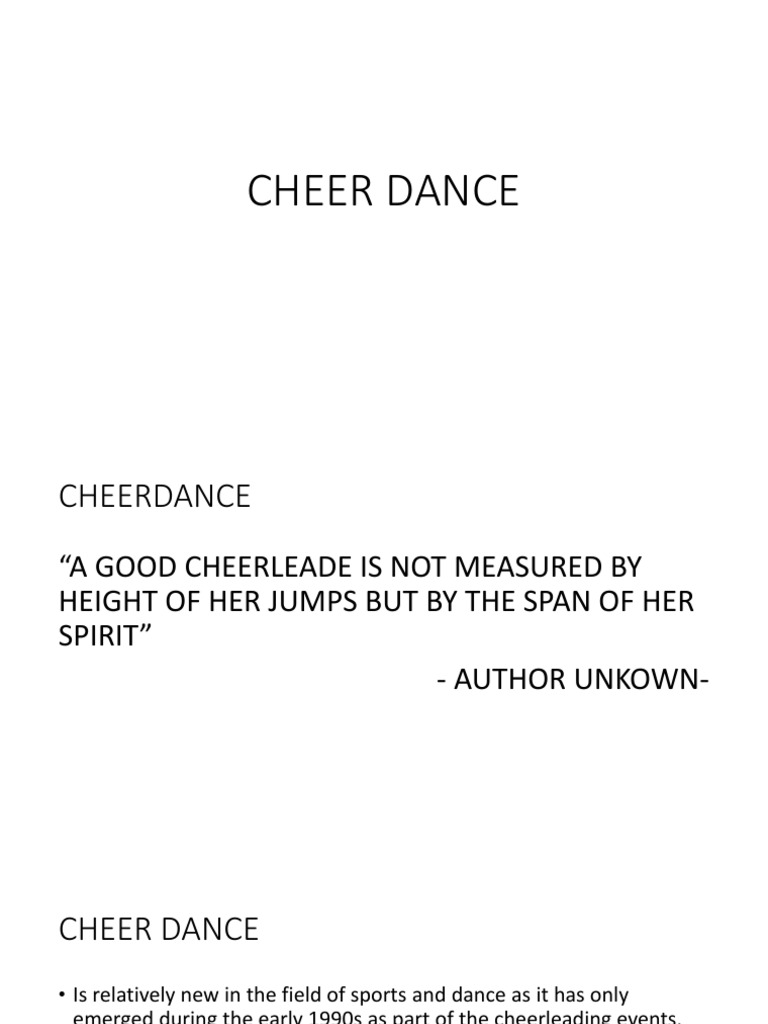 The History and Development of Cheer Dance | PDF | Cheerleading | Team ...