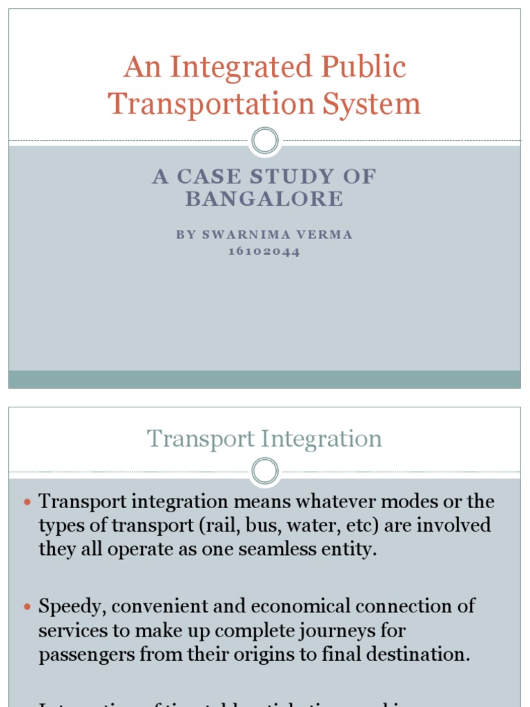 Integrated Transport Solutions for Bangalore | PDF | Public Transport ...