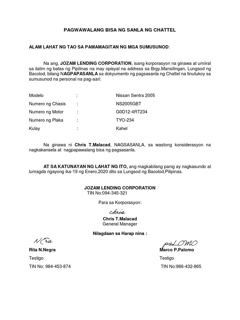 CANCELLATION OF CHATTEL MORTGAGE-Fil-signed | PDF