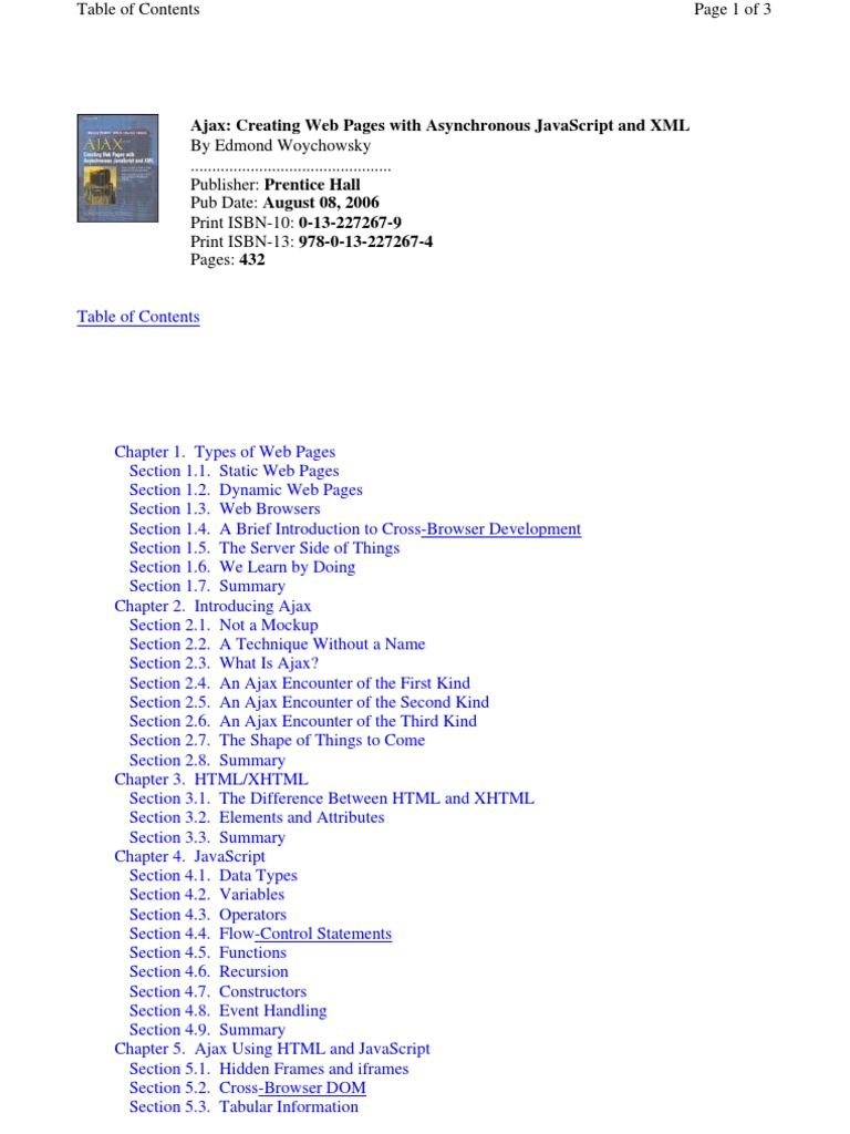 Ajax - Creating Web Pages With A Synchronous Javascript and XML | PDF | Html Element | Ajax ...
