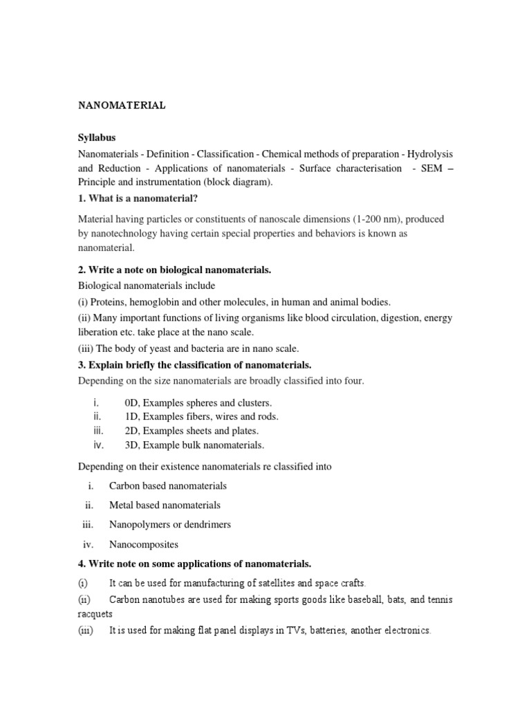 Nano Notes | PDF | Nanomaterials | Nanoparticle