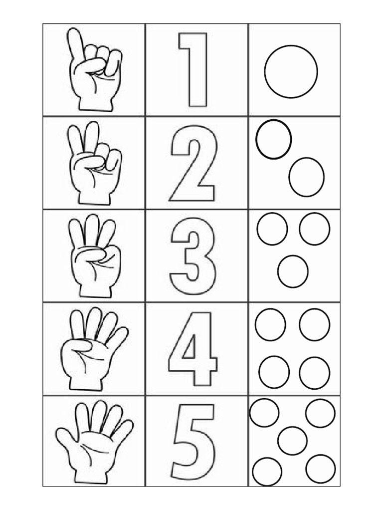 Ejercicio de Numeros Dedos | PDF