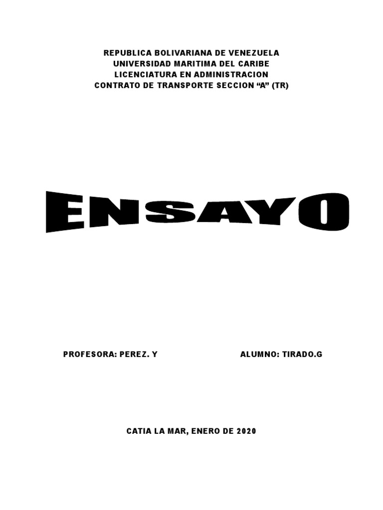 El Contrato de Transporte Multimodal Ensayo | PDF | El comercio ...