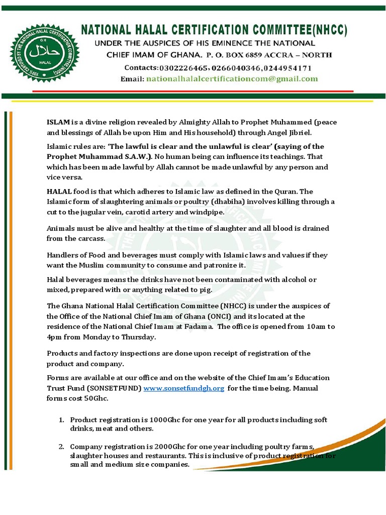 National Halal Certification Committee - File | PDF | Food And Drink ...