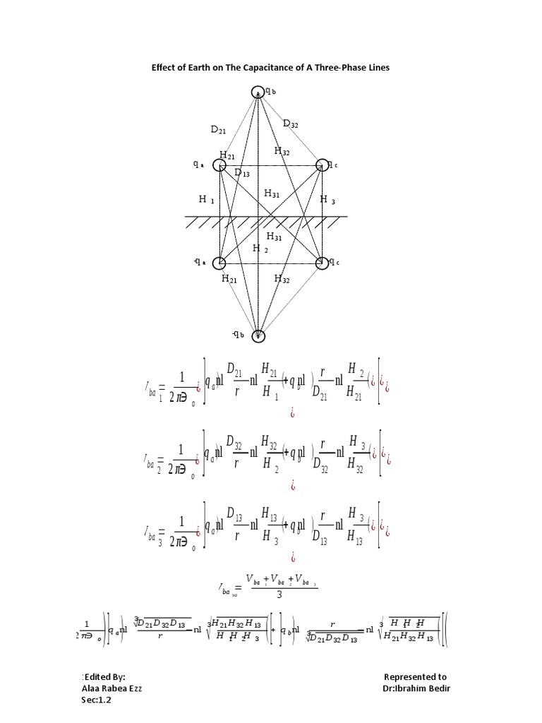 Effect Of Earth On The Capacitance Of A Three Phase Lines Pdf