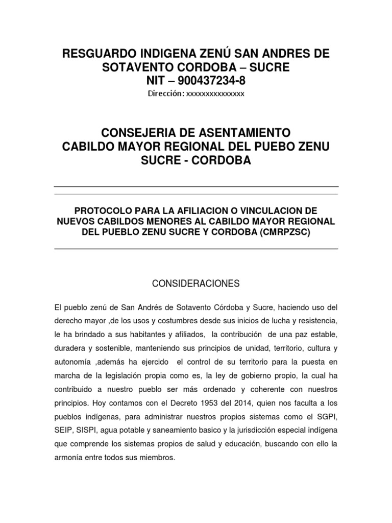 BORRADOR PROTOCOLO VINCULACION DE CABILDOS Actualizado Marzo 20 de 2018 | PDF ...