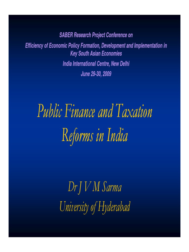 Public Finance Reforms in India | PDF | Government Budget Balance ...