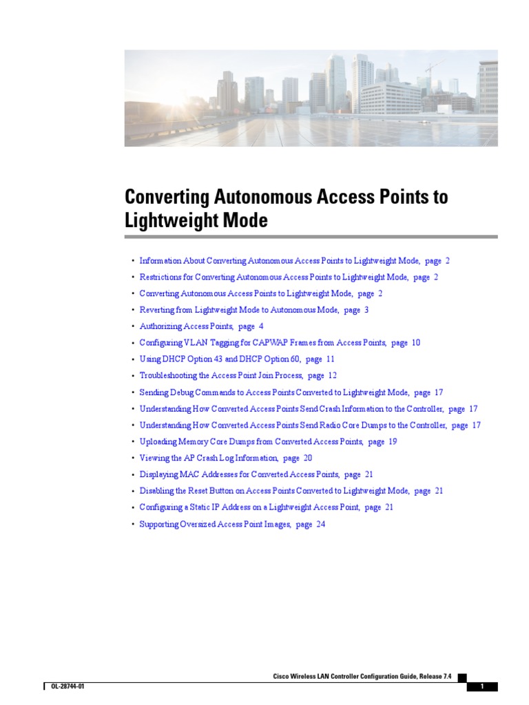 Convert Autonomous APs to Lightweight for Controller Management | PDF ...