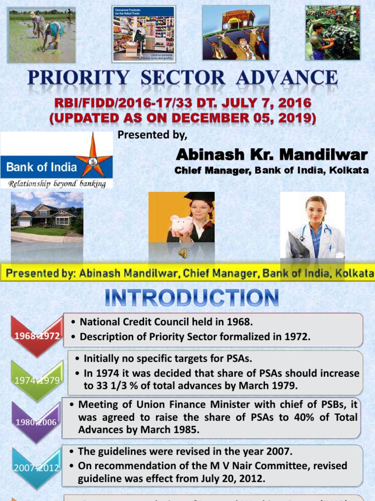 Priority Sector Lending Guidelines Overview | PDF | Loans | Banks