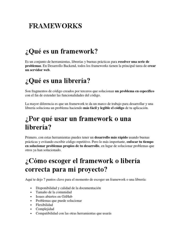 Qué Es Un Framework | PDF | Marco de software | Protocolo de ...