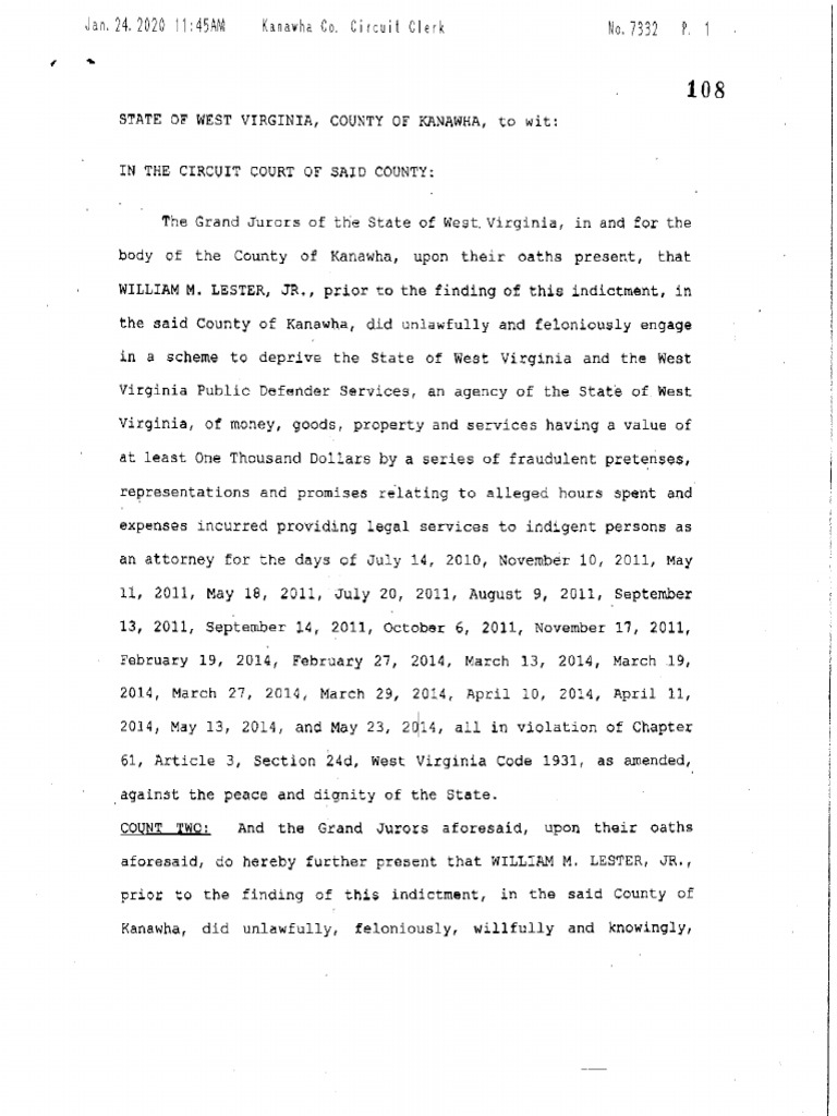 Bill Lester Indictment | PDF