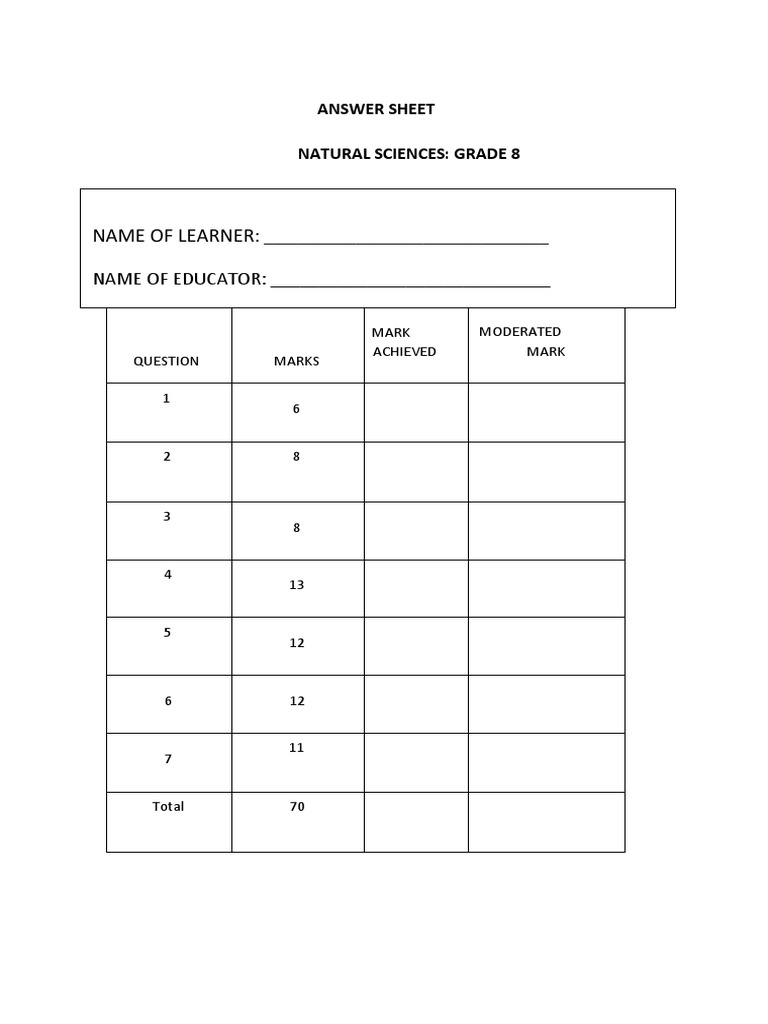Grade 8 Natural Science Exam Paper | PDF | Planets | Milky Way