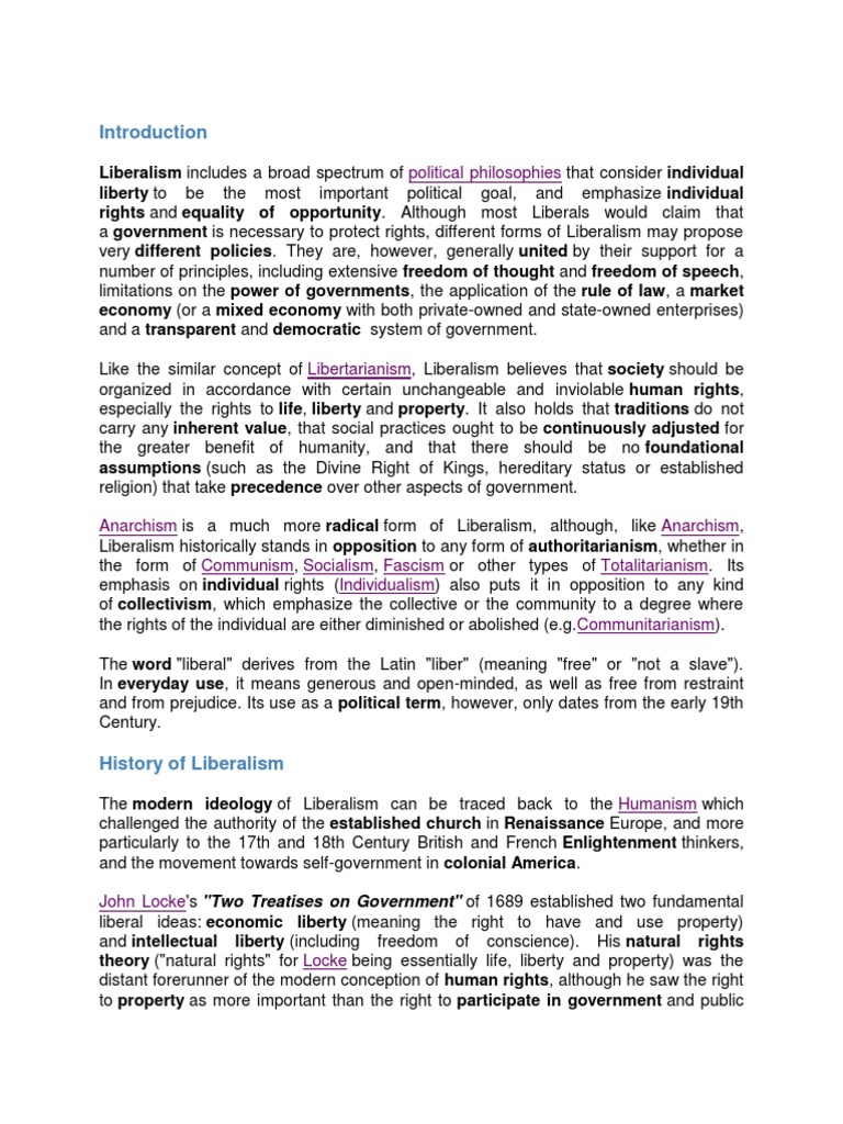 Liberalism Core Principles | PDF | Liberalism | Conservatism