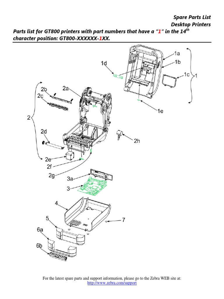 GT800 Printer Spare Parts List | PDF | Media Technology | Electrical ...