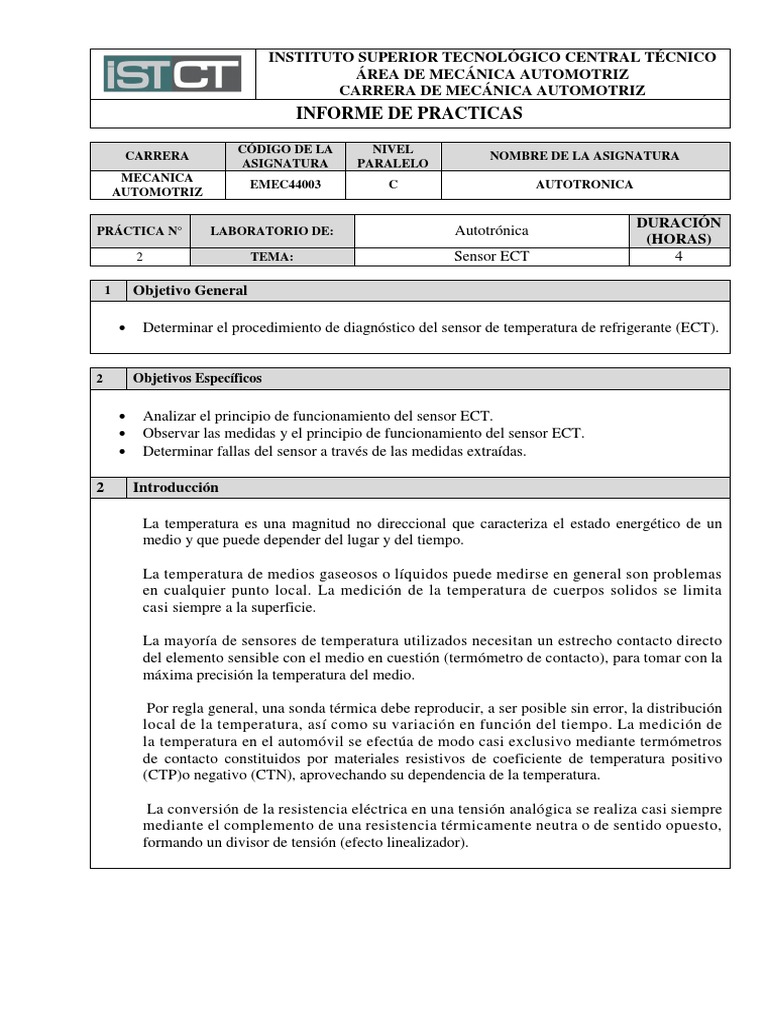 Informe Sensor de Temperatura | PDF | Sensor | Temperatura