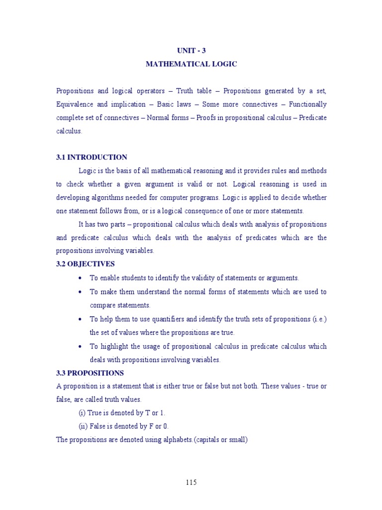 Logical Foundations: An Introduction to Propositional Logic and Predicate Calculus | PDF ...