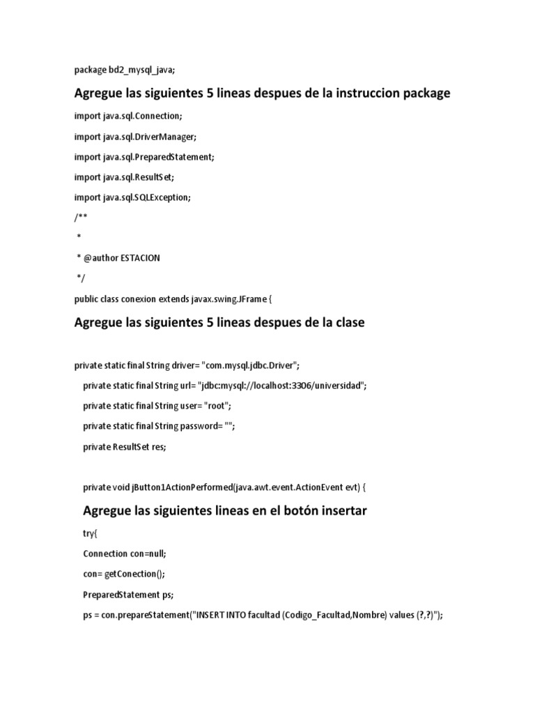 Codigo de Los Botones Consultar, Insertar, Eliminar, y Actualizar Java ...