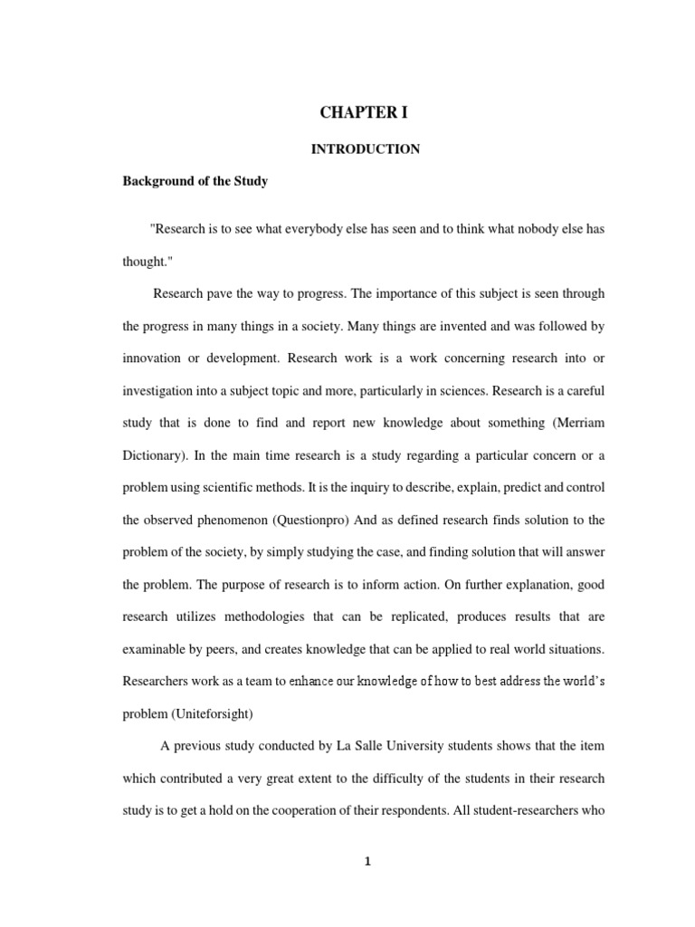 CHAPTER 1 To 5 | PDF | Survey Methodology | Quantitative Research