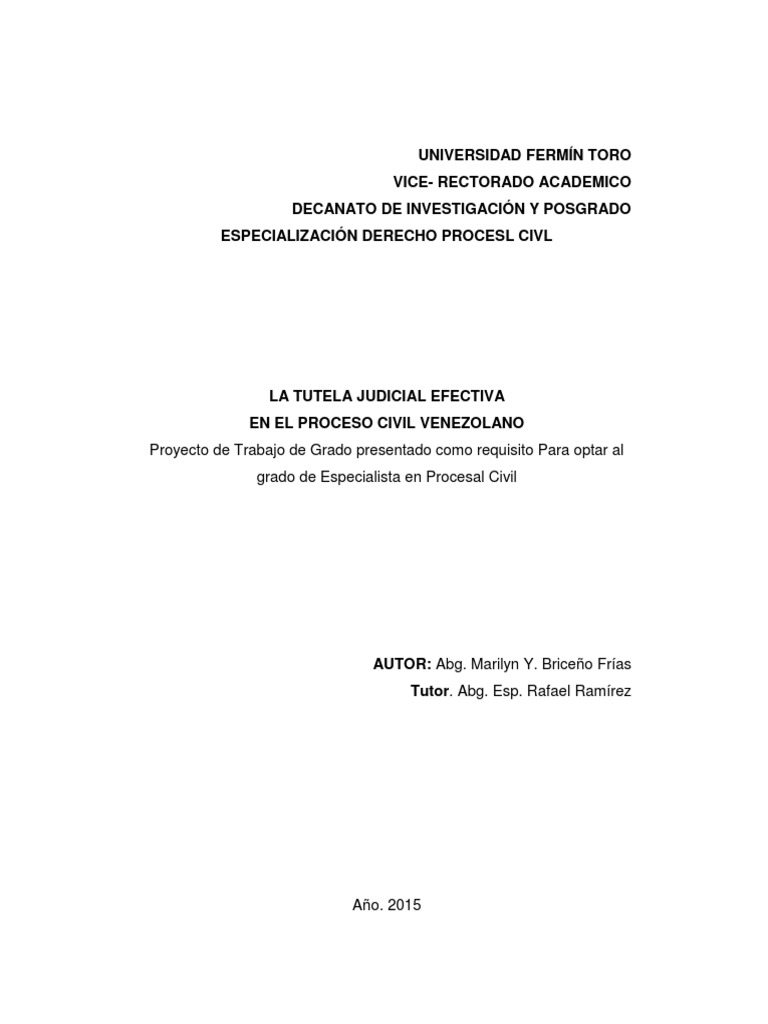 UNIVERSIDAD FERMÍN TORO TRABAJO DE GRADO 2 (Autoguardado) | PDF | Ley ...
