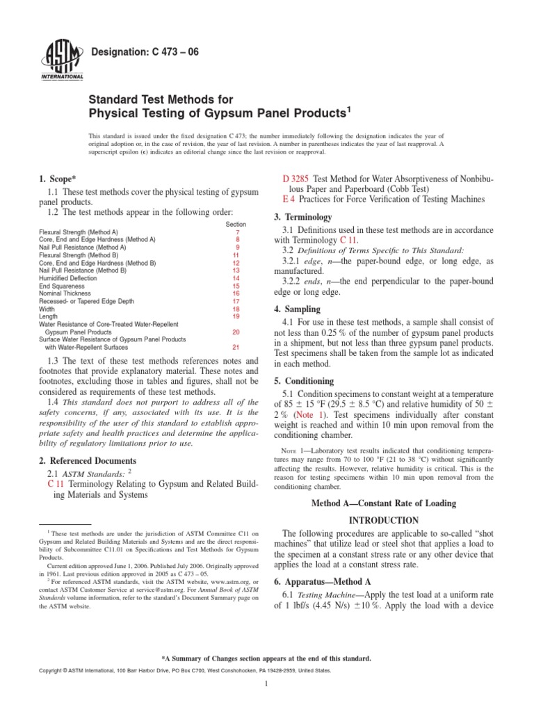 Astm C473 | PDF | Bearing (Mechanical) | Machines