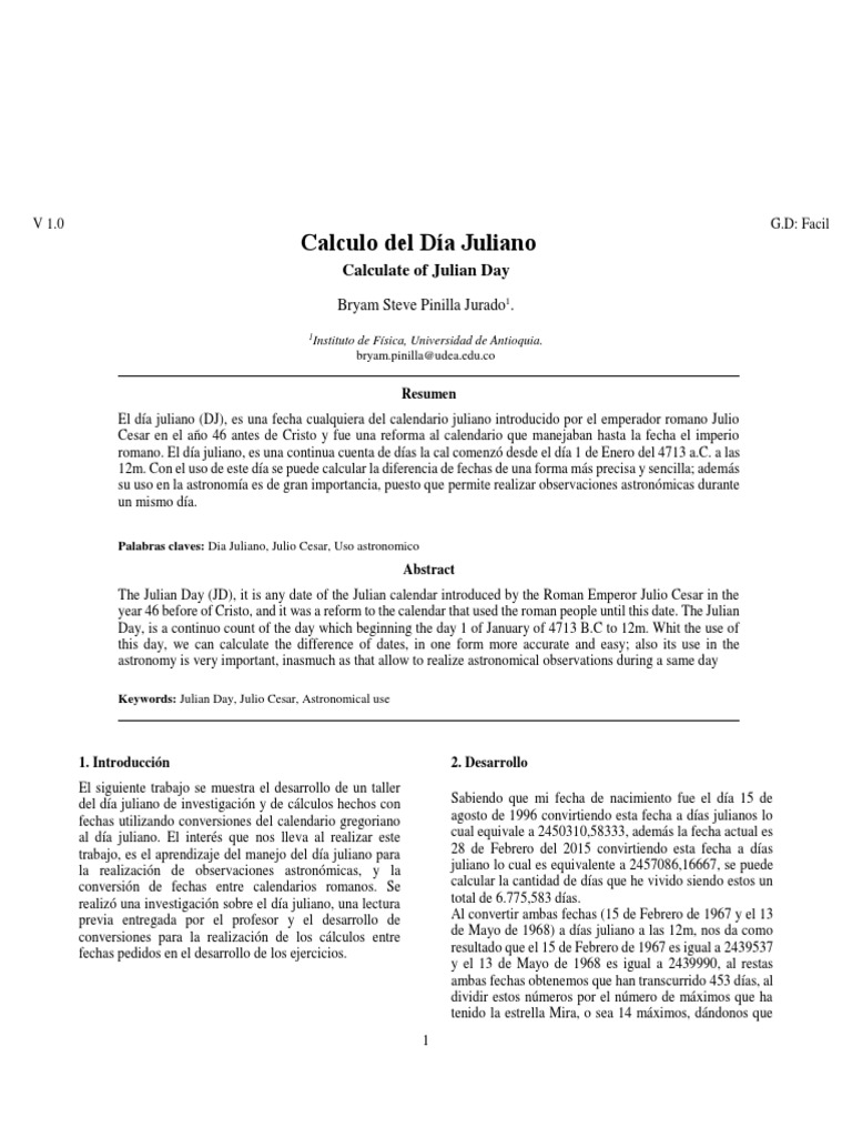 Dia Juliano | PDF | Calendario | Science