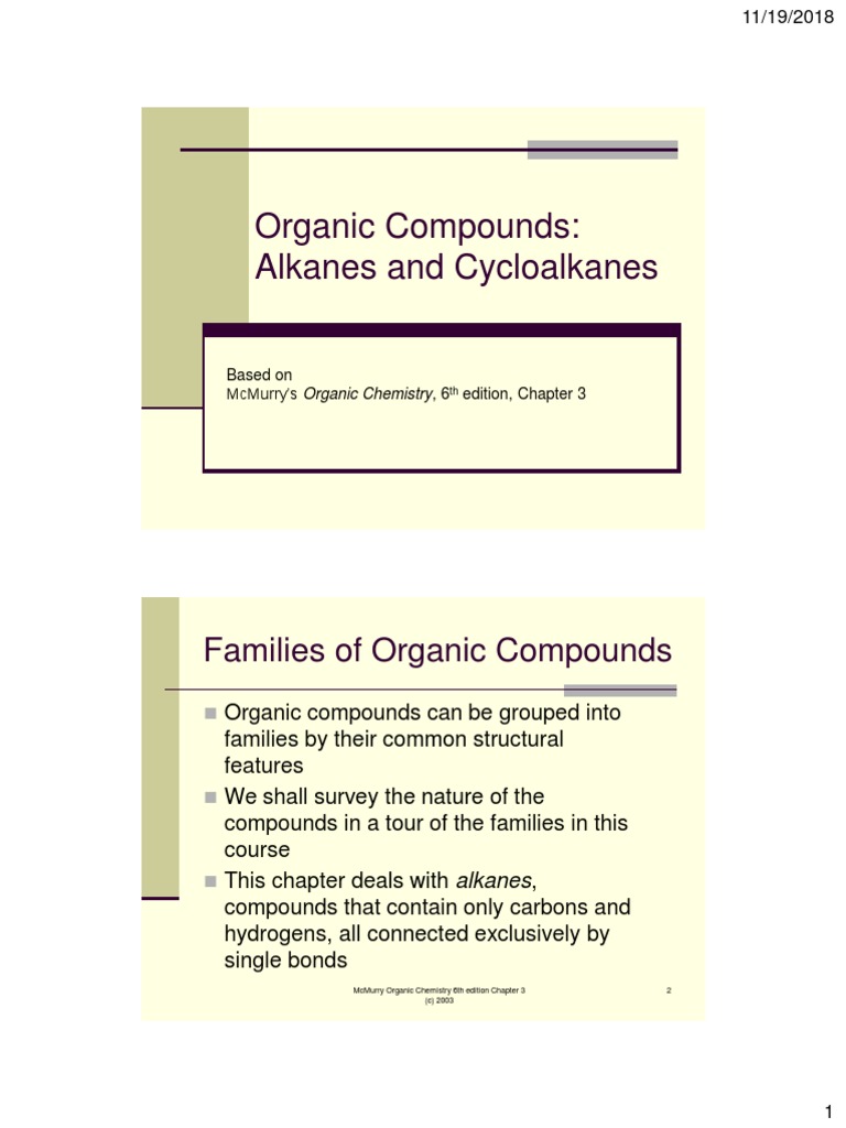 Alkanes and Cycloalkanes Overview | PDF | Alkane | Functional Group