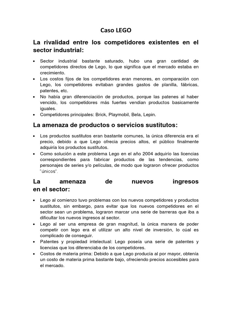 Caso Lego | PDF | Patentar | Precios