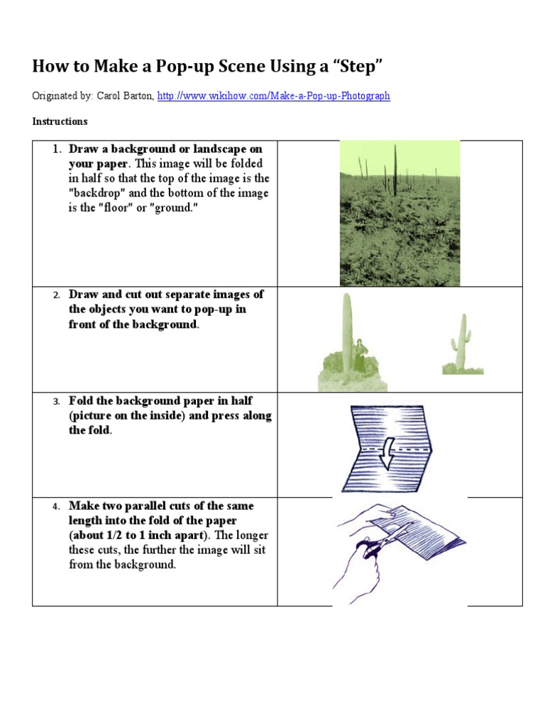 Create a Pop-Up Scene Step-by-Step | PDF | Games & Activities | Art