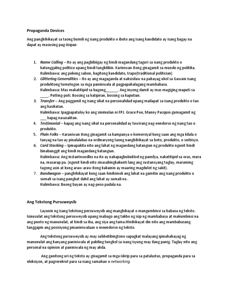 Propaganda Devices | PDF