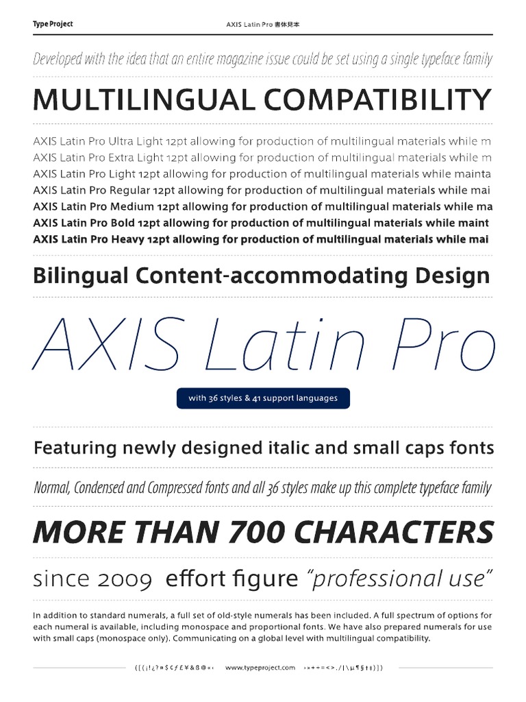 AXIS Latin 書体見本 | PDF | Typefaces | Graphic Design