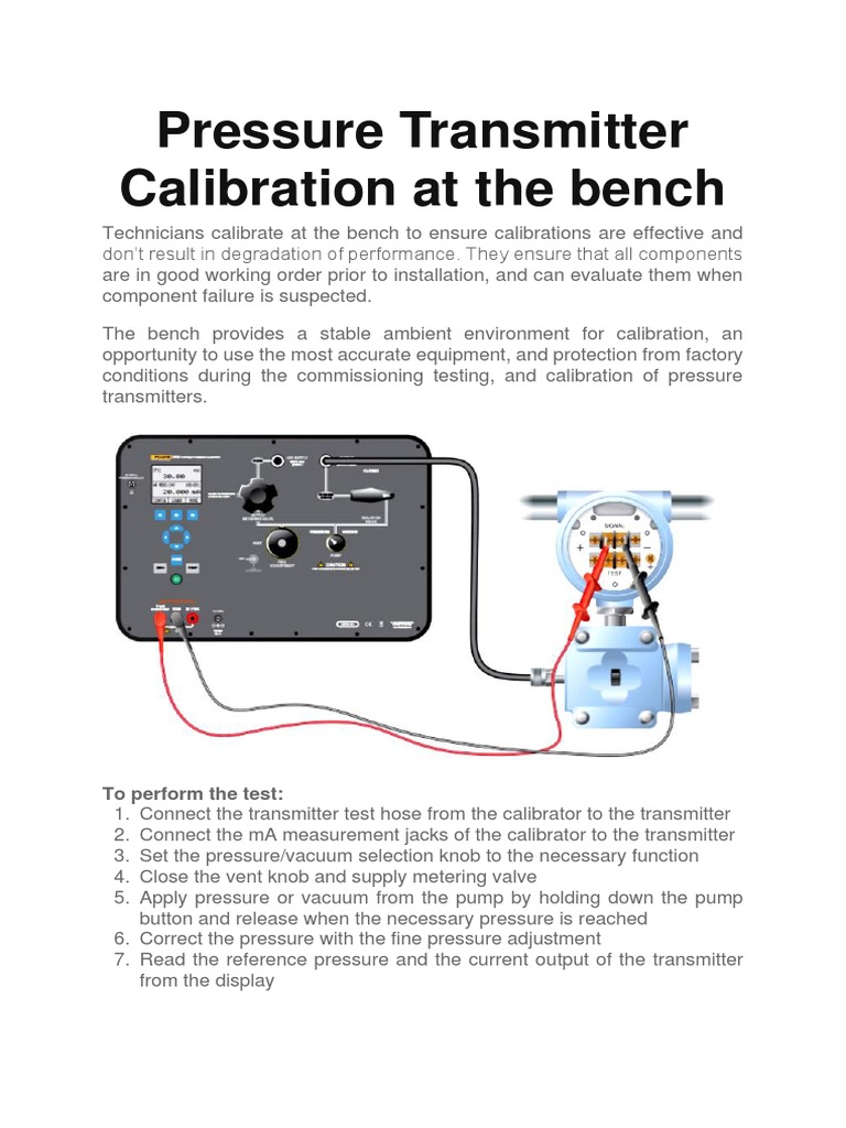 Pressure Transmitter Calibration at The Bench | PDF