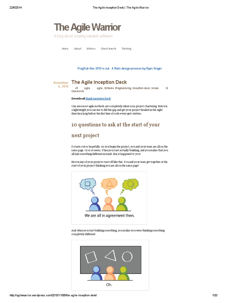 The Agile Inception Deck - The Agile Warrior PDF | Download Free PDF | Agile Software ...